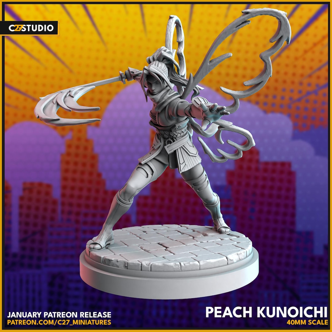 Psylocke / Peach Kunoichi - 40mm Miniature (sculpted by C27 Collectibles) (crisis Protocol Proxy ...