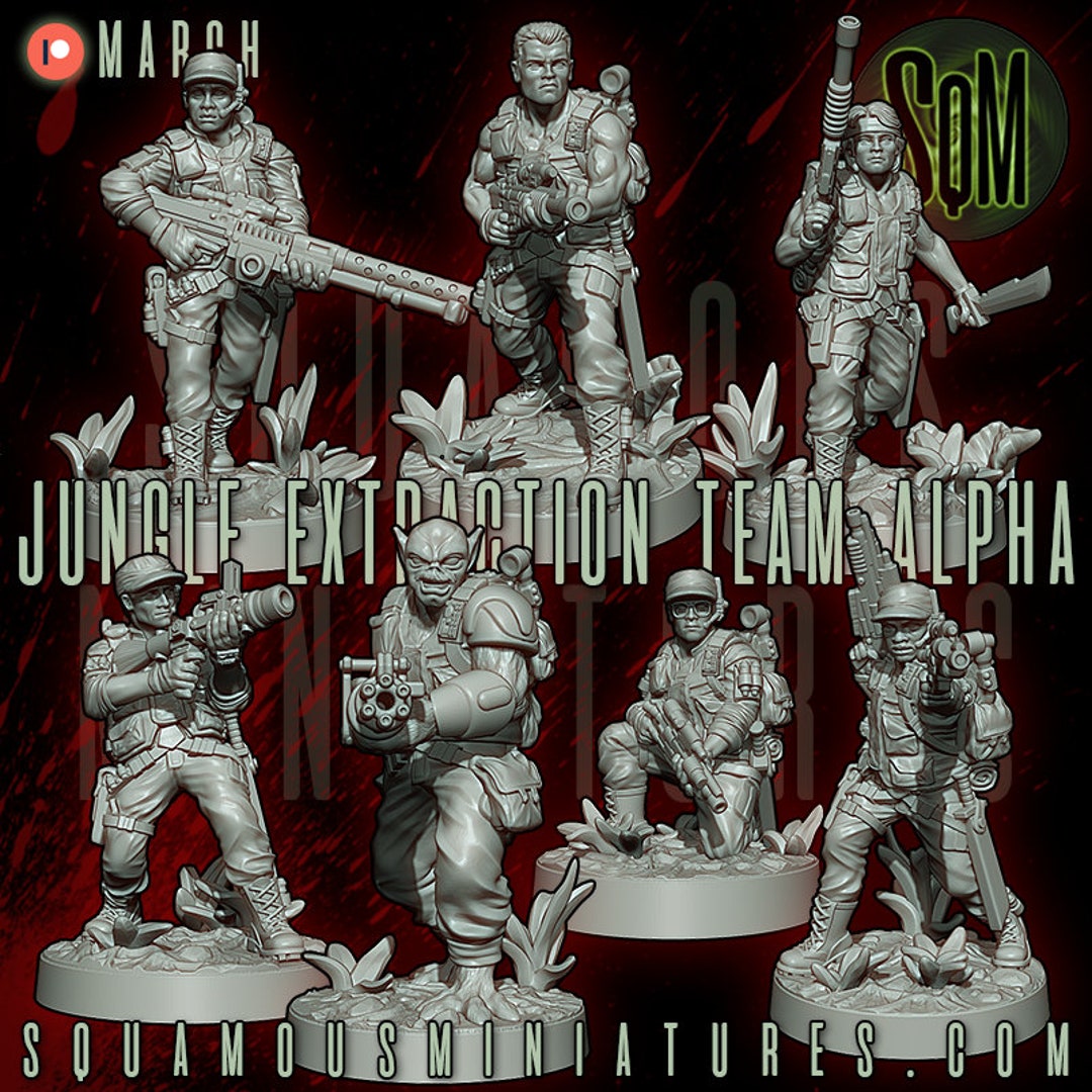 Guerilla Jungle Extraction Team Alpha Set of 7 sculpted by Squamous ...