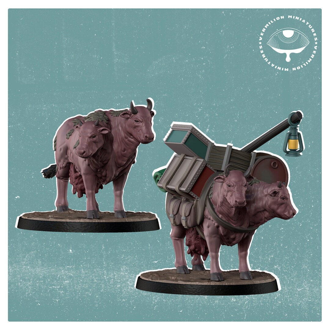 Wastelanders - Atom Cows (set of 2) (sculpted by Vermillion Miniatures ...