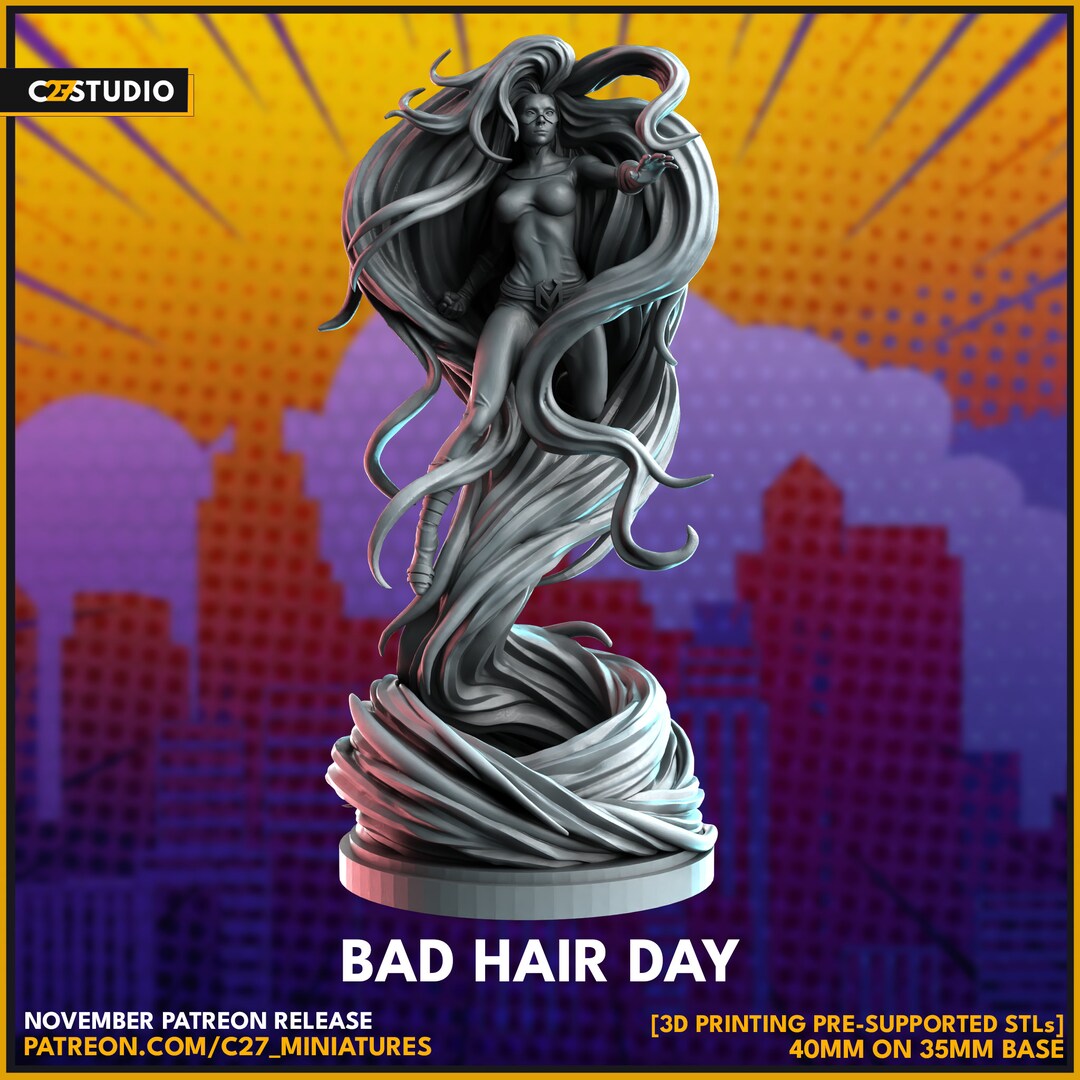 Medusa / Bad Hair Day40mm Miniature (fan Art Sculpted by C27 ...