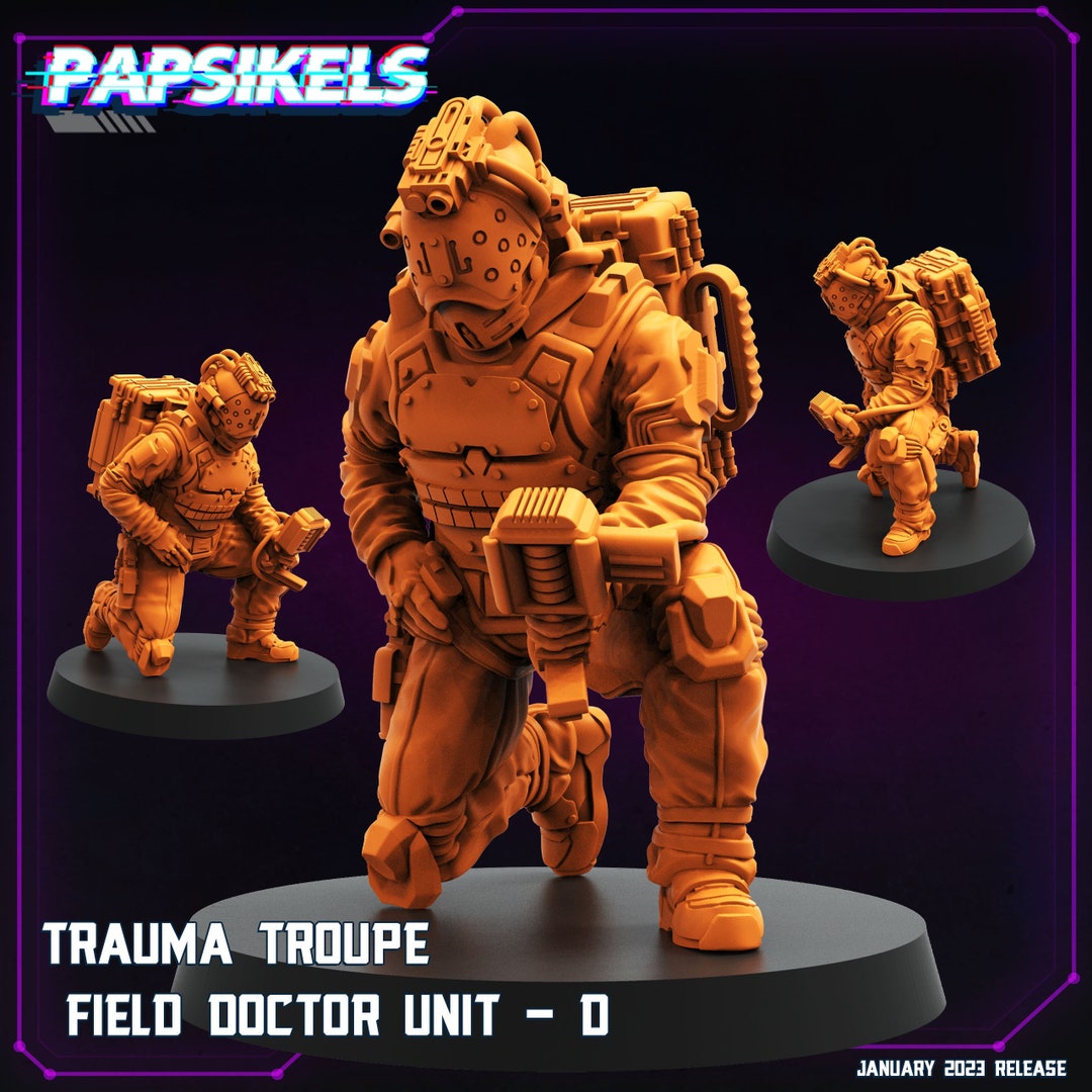 Trauma Troupe Field Doctor Unit D - Cyberpunk Miniature (sculpted by ...