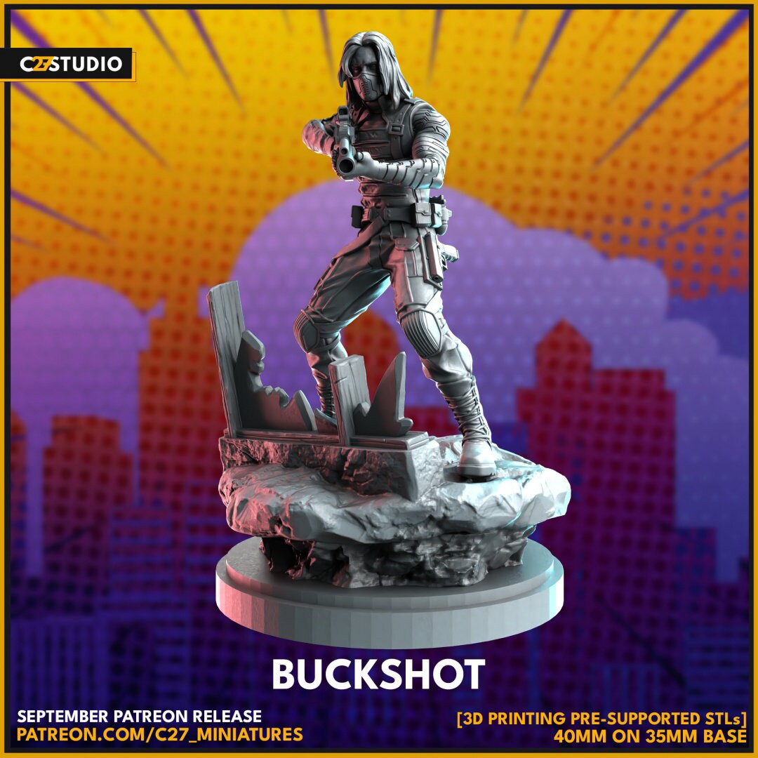 Buckshot / Winter Soldier 40mm Miniature (sculpted by C27 Collectibles) (crisis Protocol Proxy ...