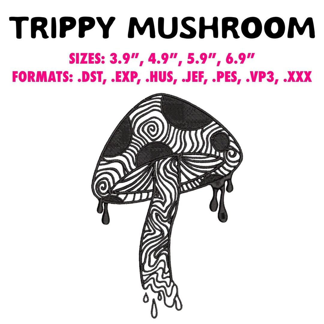Trippy Mushroom Embroidery File | Psychedelic Embroidery Machine Design ...
