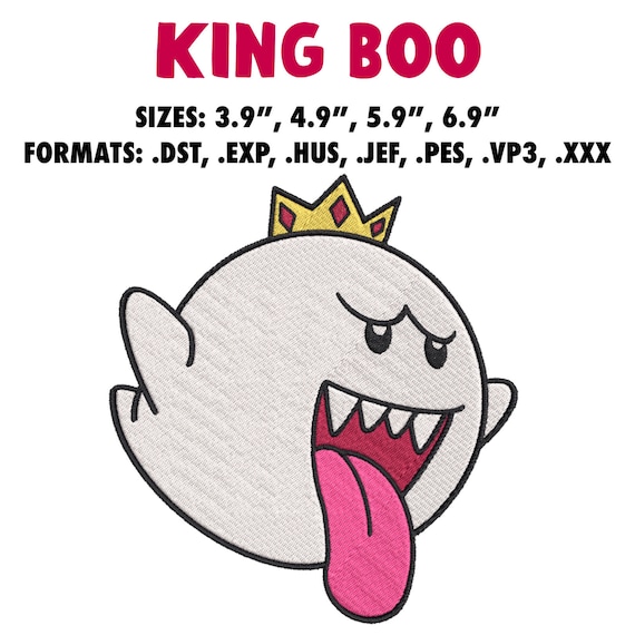 King Boo Embroidery File Mario Kart Ghost Embroidery Design | Etsy