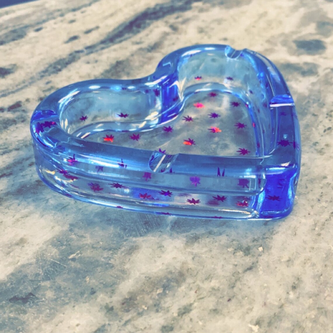 Blue Layered Heart Shaped Ashtray - Etsy