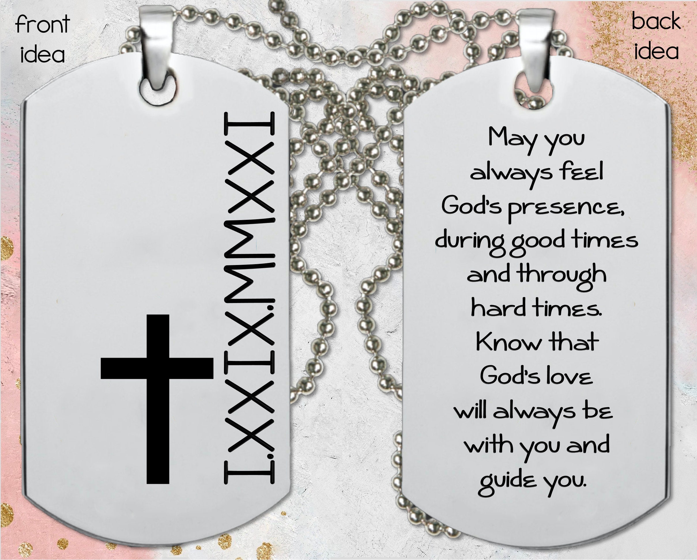 Baptism Gift Personalized Dog Tag Necklace Personalized - Etsy