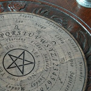 Pendulum Board Handmade Wooden Ritual Disc 6 Inch / 15 Cm Wide Symbol ...