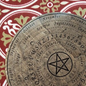 Pendulum Board Handmade Wooden Ritual Disc 6 Inch / 15 Cm Wide Symbol ...