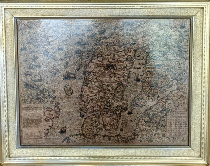 Carta Marina | Sea Map | Olaus Magnus | 1539 | Framed Reproduction on ...