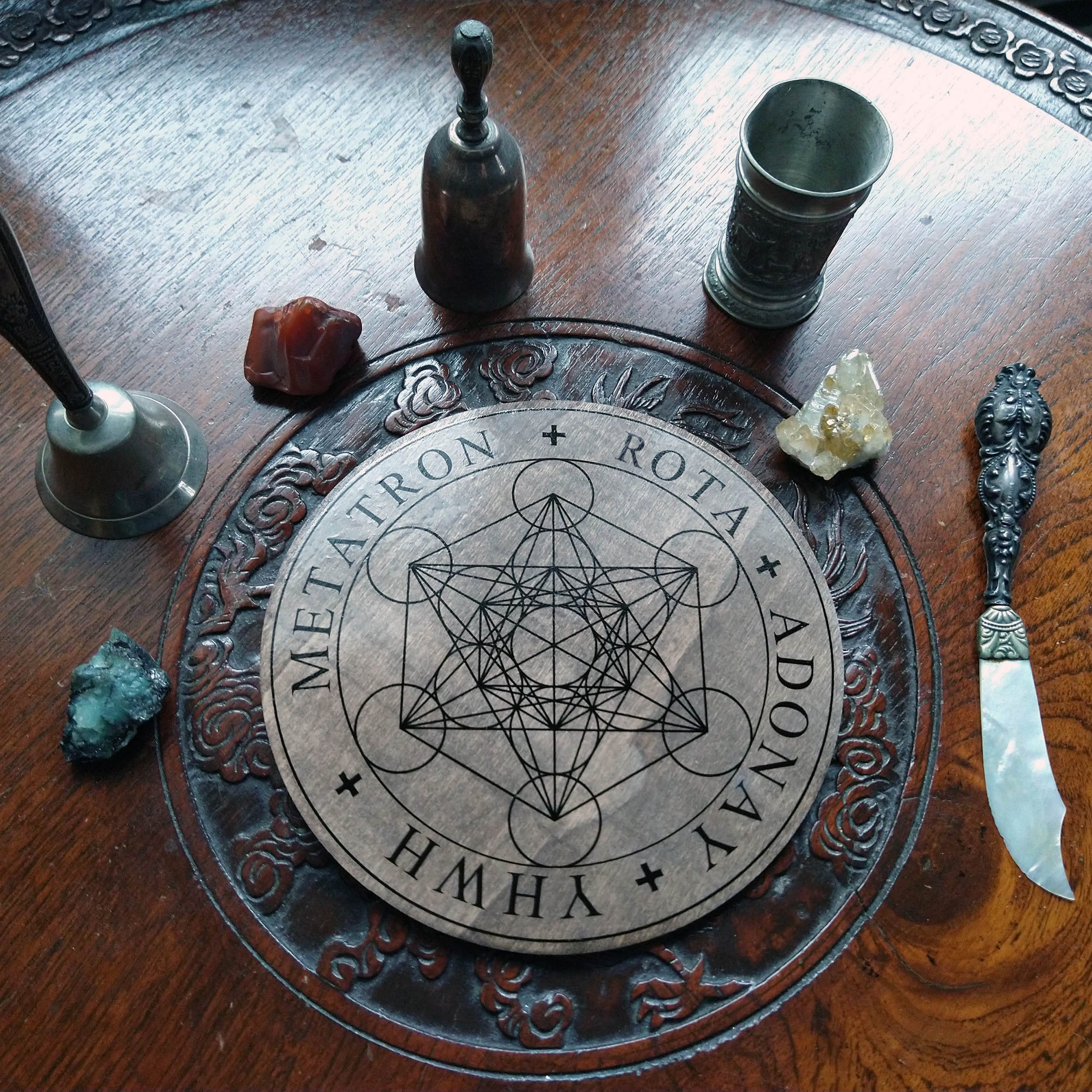 Seal of Metatron Handmade Wooden Ritual Altar Disc Accessory - Etsy