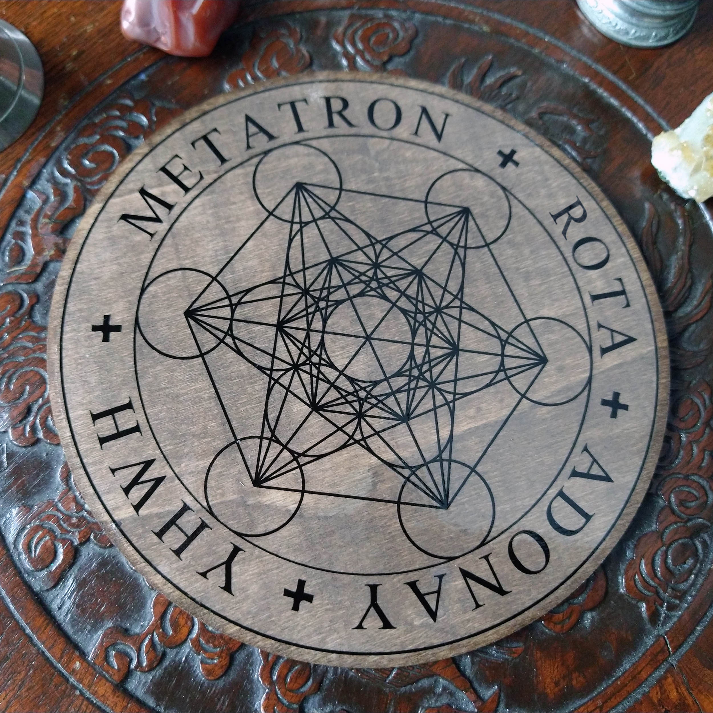 Seal of Metatron Handmade Wooden Ritual Altar Disc Accessory - Etsy