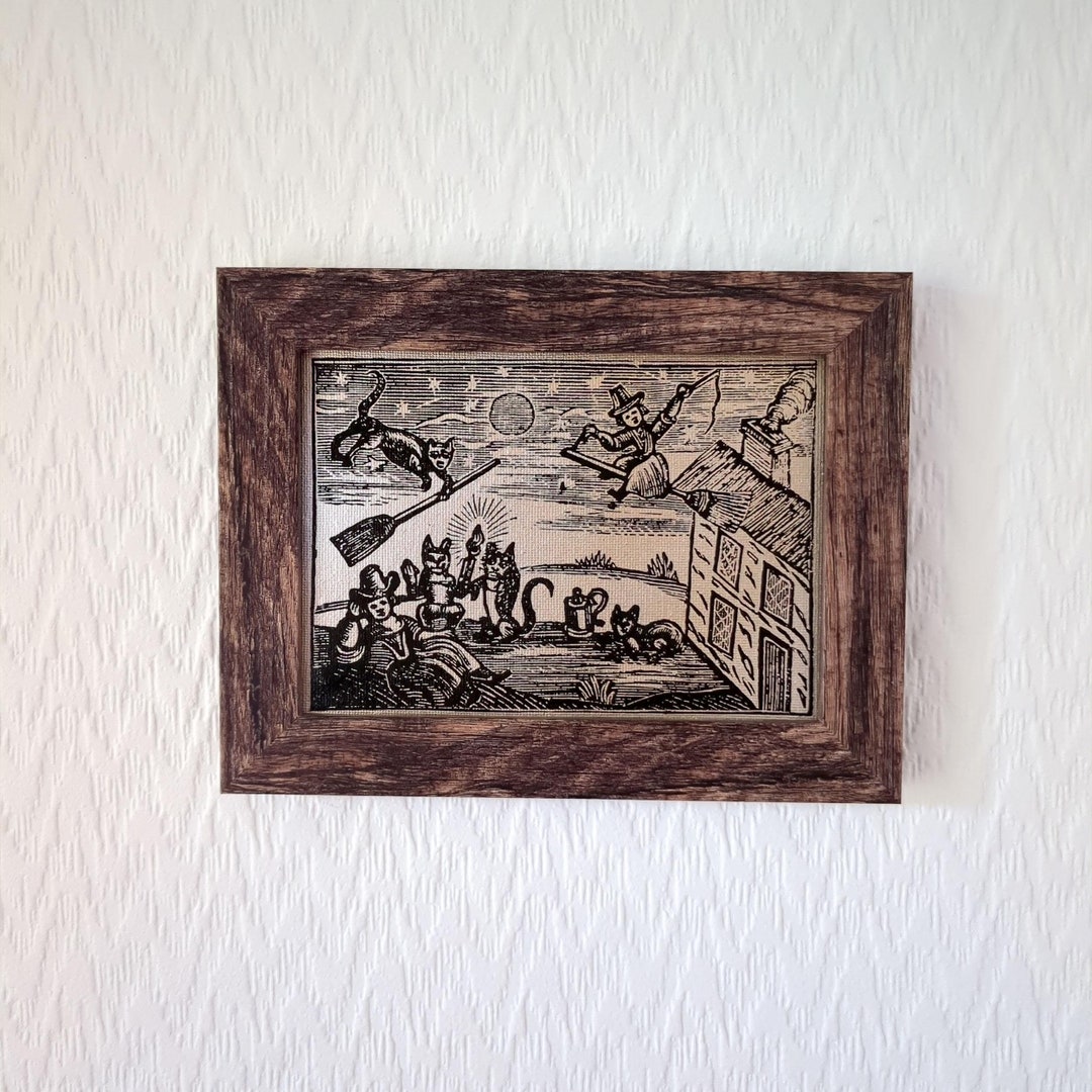 Witches and Their Familiars | 1600s Woodcut | Handmade Reproduction on ...