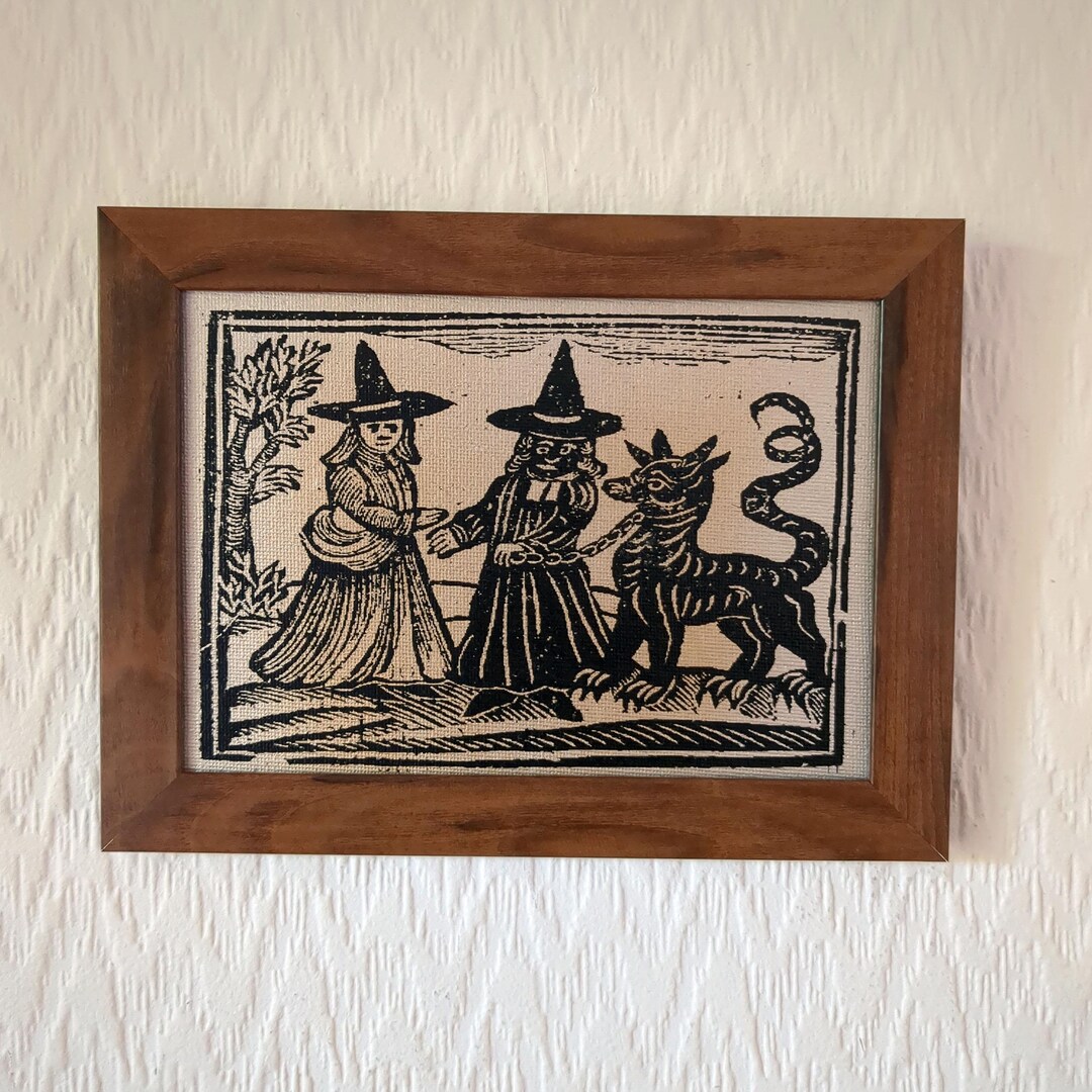Demon Hound | Framed Woodcut Reproduction on Canvas | History of ...