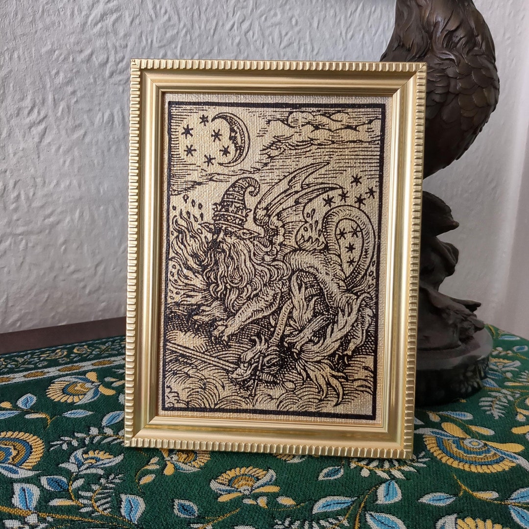 Anti-papal Manticore | Sachs / Ossiander | 1527 | Framed Handmade Woodcut Reproduction on Canvas ...