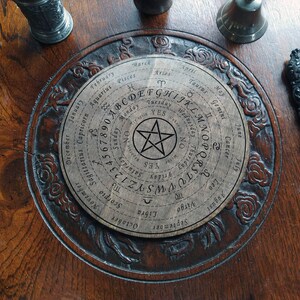 Pendulum Board Handmade Wooden Ritual Disc 6 Inch / 15 Cm Wide Symbol ...