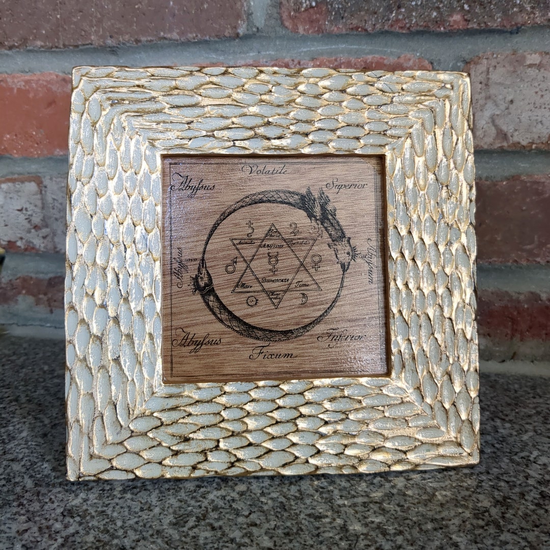 Alchemical Ouroboros Abraham Eleazar, 1735 Woodcut Framed Reproduction ...