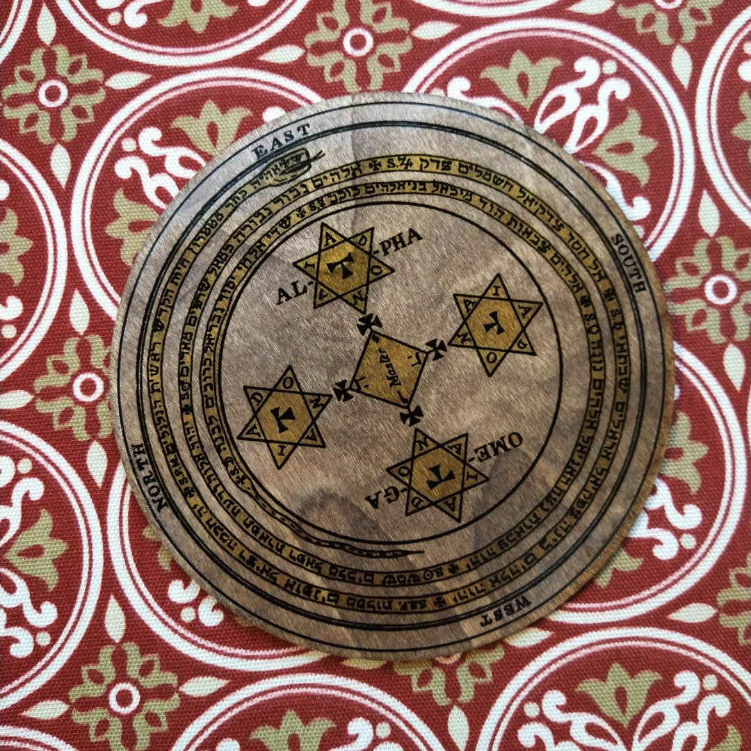 Magic Circle of Solomon Handmade Wooden Altar Disc 6 Inch/15 Cm Wide ...