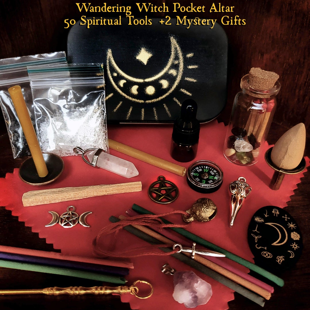 Wandering Witch 50-piece Mini Altar Travel Kit: Essential Tools for ...