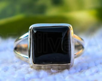 Square Stone Ring - Etsy