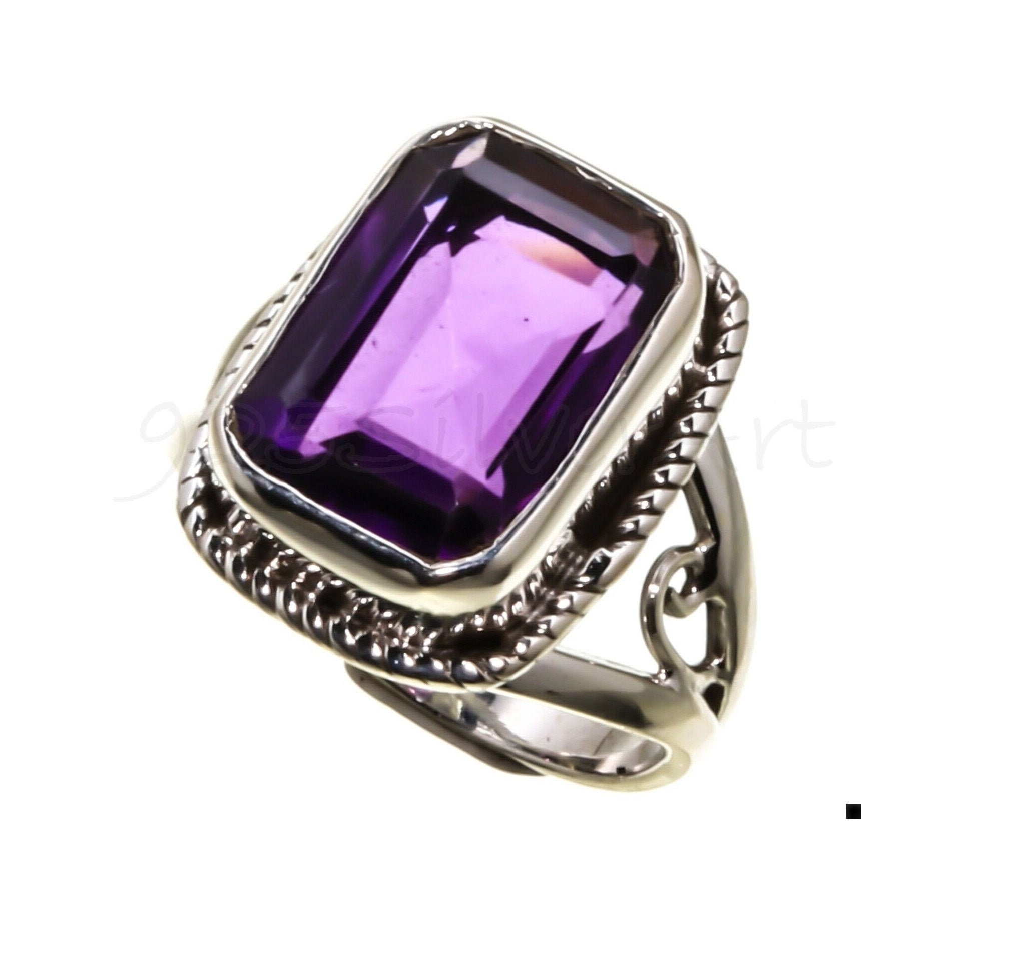 Amethyst Stone Ring 925 Sterling Silver Natural Stone Ring | Etsy