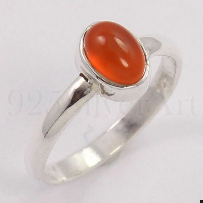 Natural Carnelian Ring Plane Band Ring Orange Stone Ring - Etsy