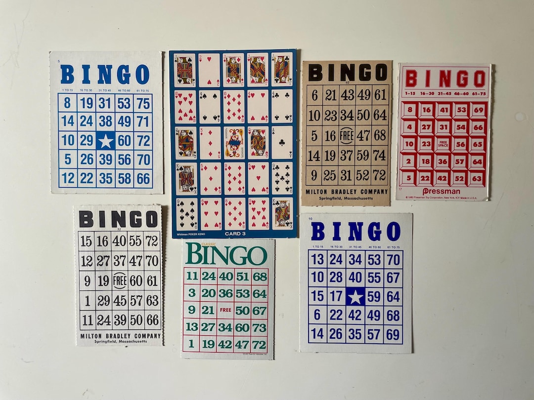 7 Assorted Vintage Bingo Cards! All Unique! - Etsy