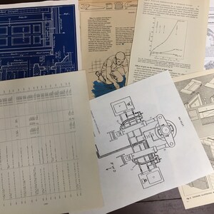 TECHNICAL and MECHANICAL Book Pages, Set of 10, for Journals, Glue ...