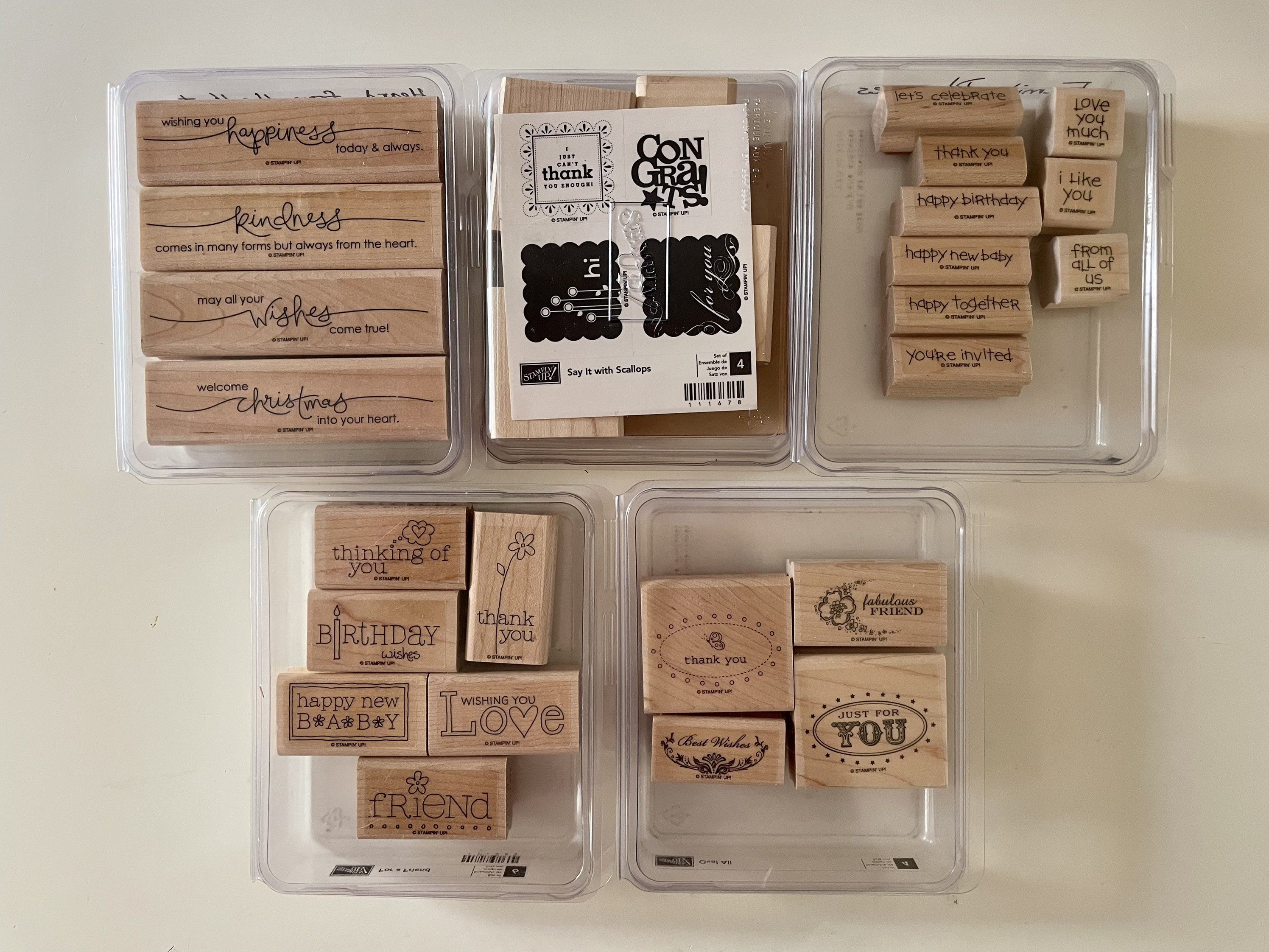 Retired Stampin' up Stamp Sets Never Used Wood Mounted and in Original ...