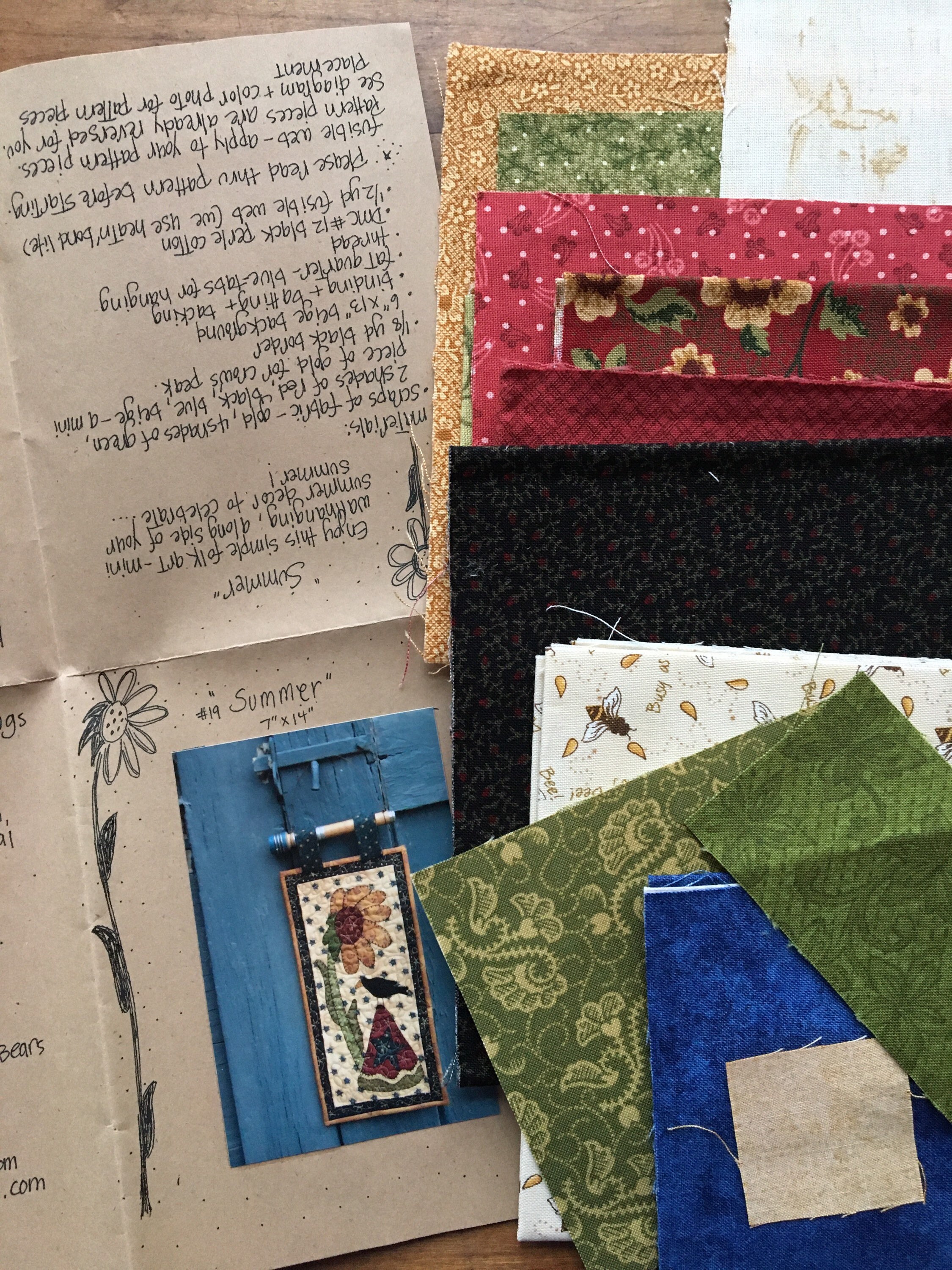 Sunflower and Crow Quilt Wall Hanging Kit Ready to Stitch - Etsy