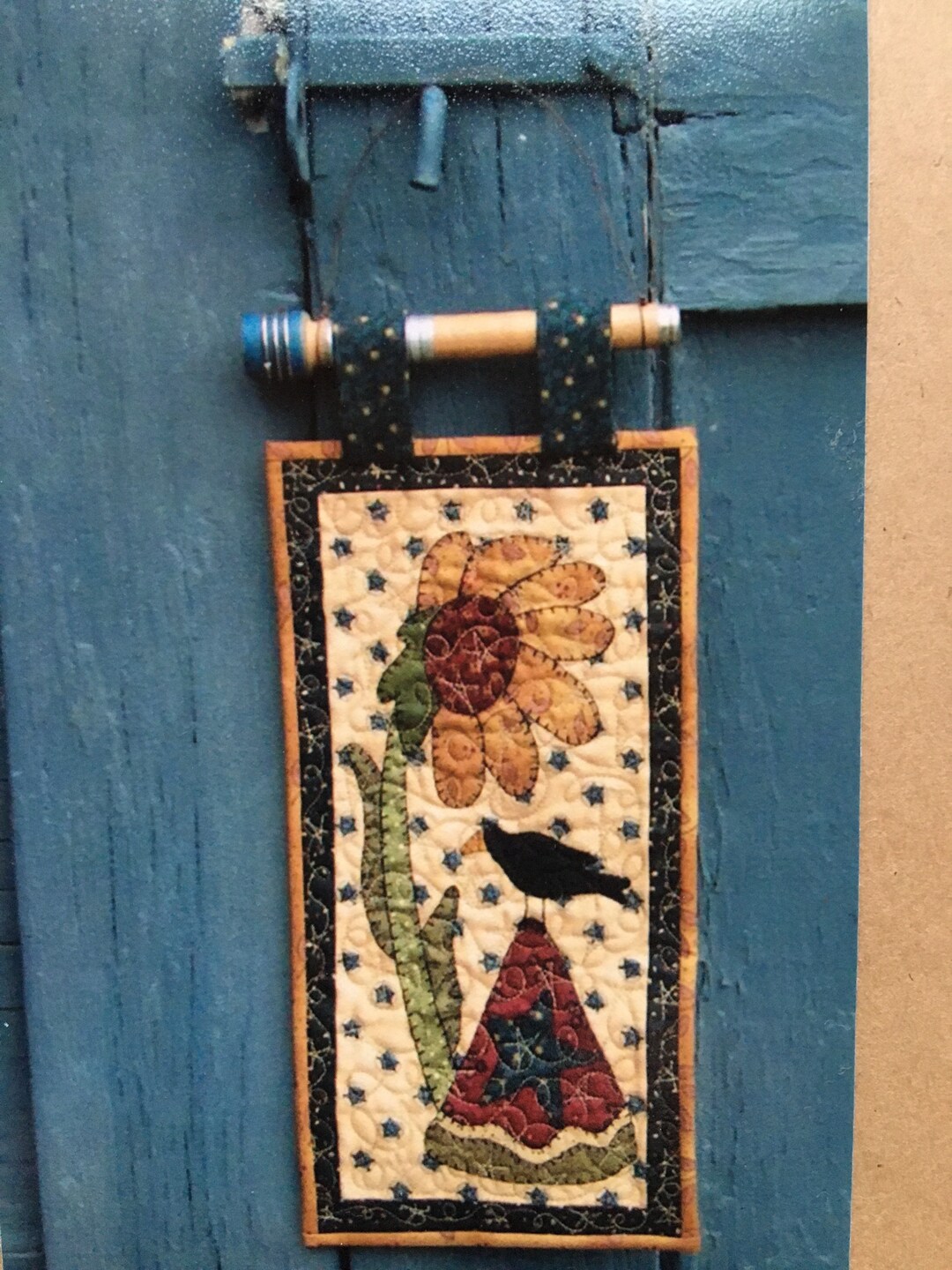 Sunflower and Crow Quilt Wall Hanging Kit Ready to Stitch - Etsy