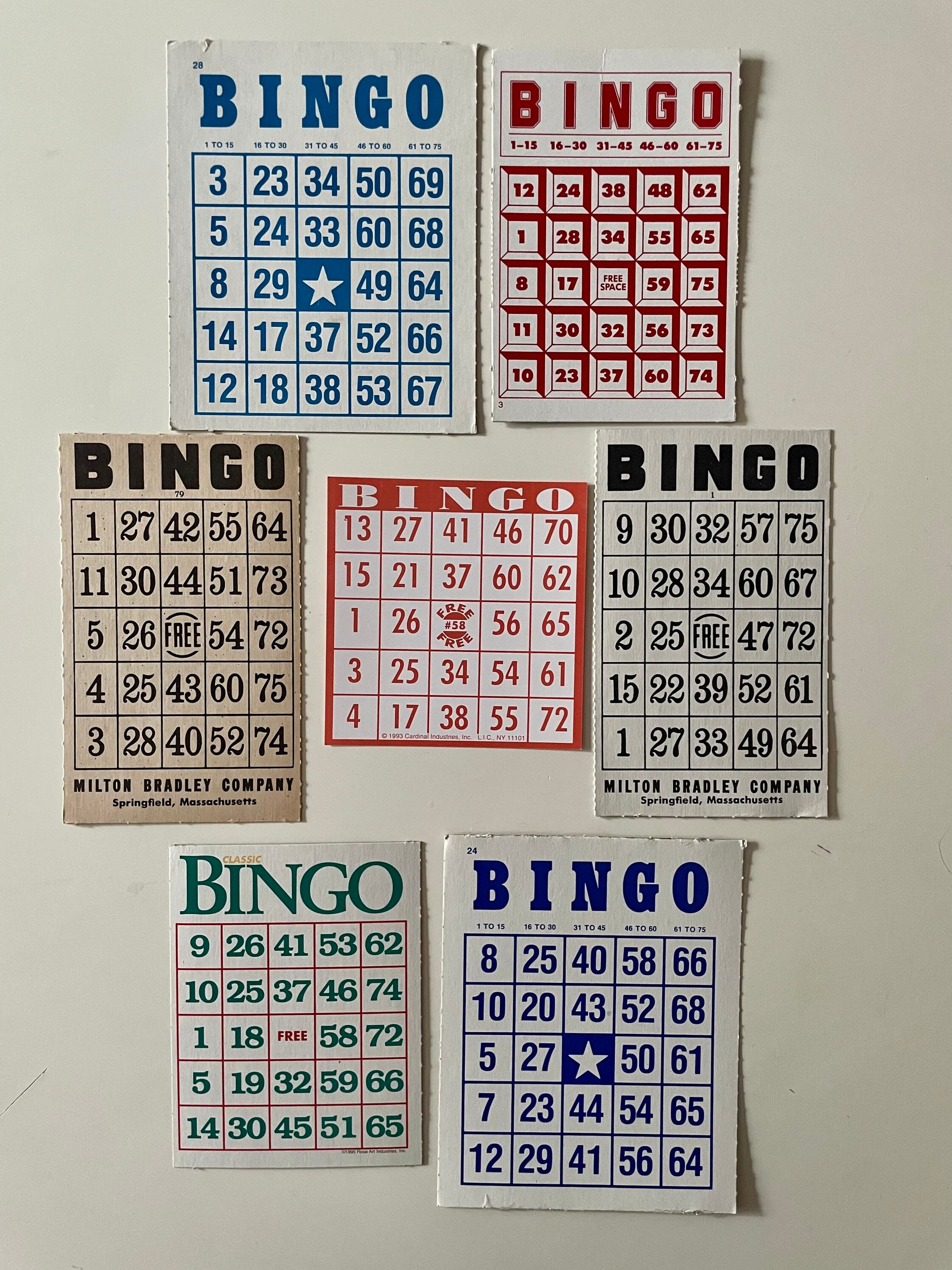 7 Assorted Vintage Bingo Cards All Unique - Etsy
