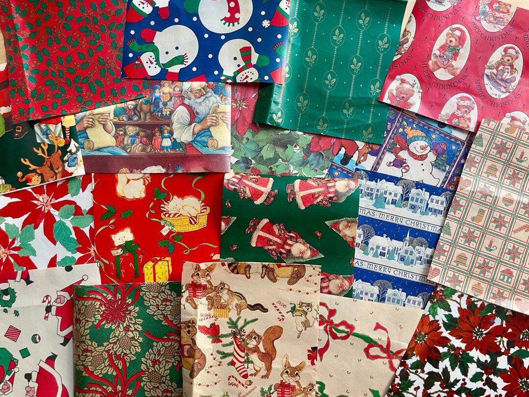 18 Cuts of Vintage Christmas Wrapping Paper - 8x10 - for Scrapbooking ...