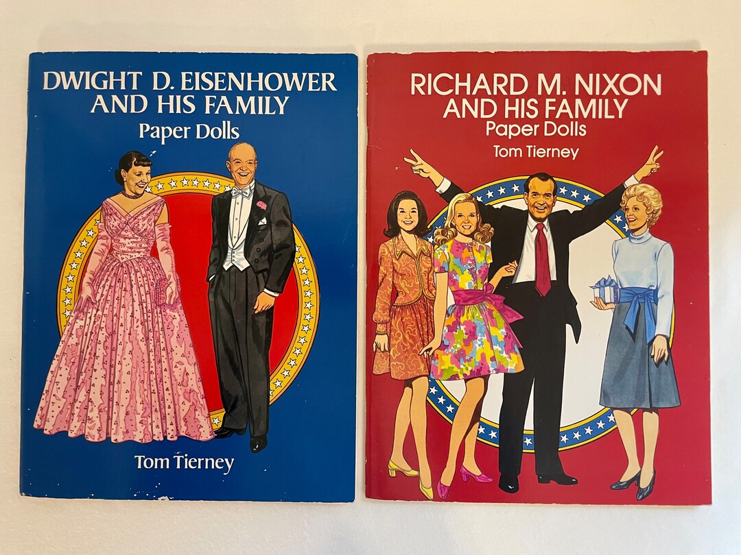 Set of Two Tom Tierney Paper Dolls Books Signed Dwight D Eisenhower and ...