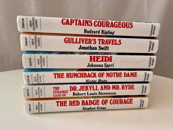 Vintage great Illustrated Classics Books Several - Etsy