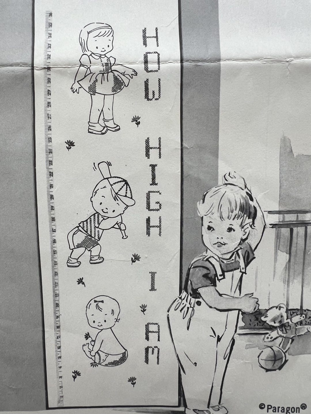 How High I Am! Wall Chart (grow Chart) Kit to Embroider! Vintage and so ...