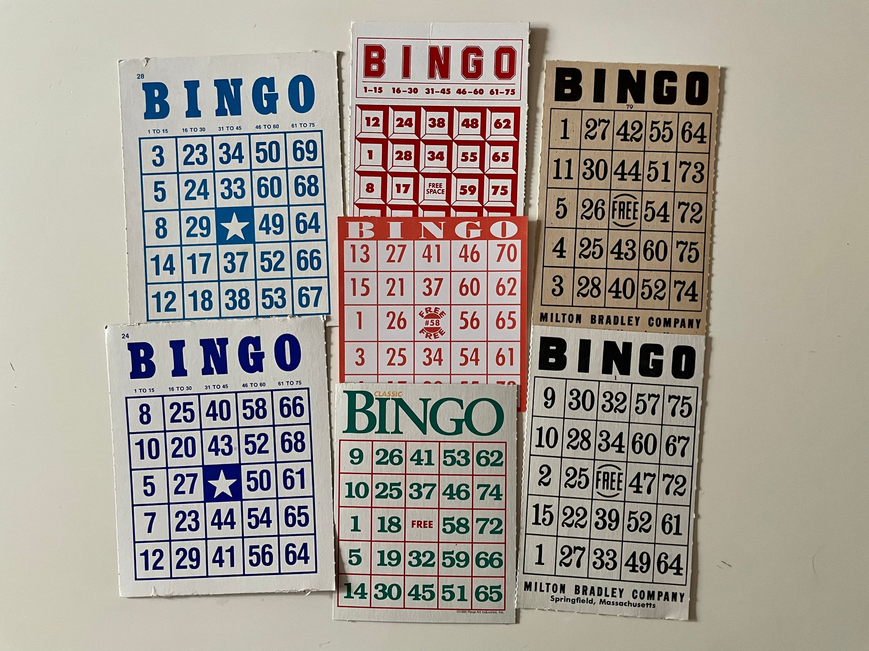 7 Assorted Vintage Bingo Cards All Unique - Etsy