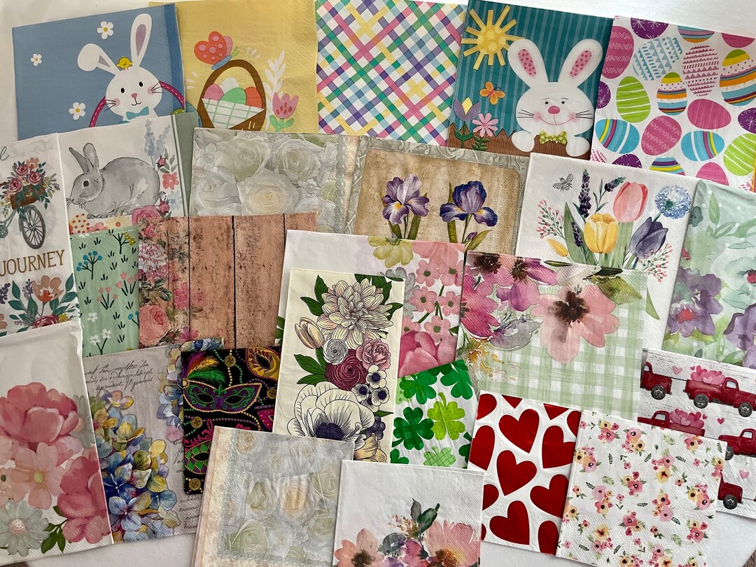 Decoupage Napkins - 25 Spring Seasonal Paper Napkins for Crafting! - Etsy