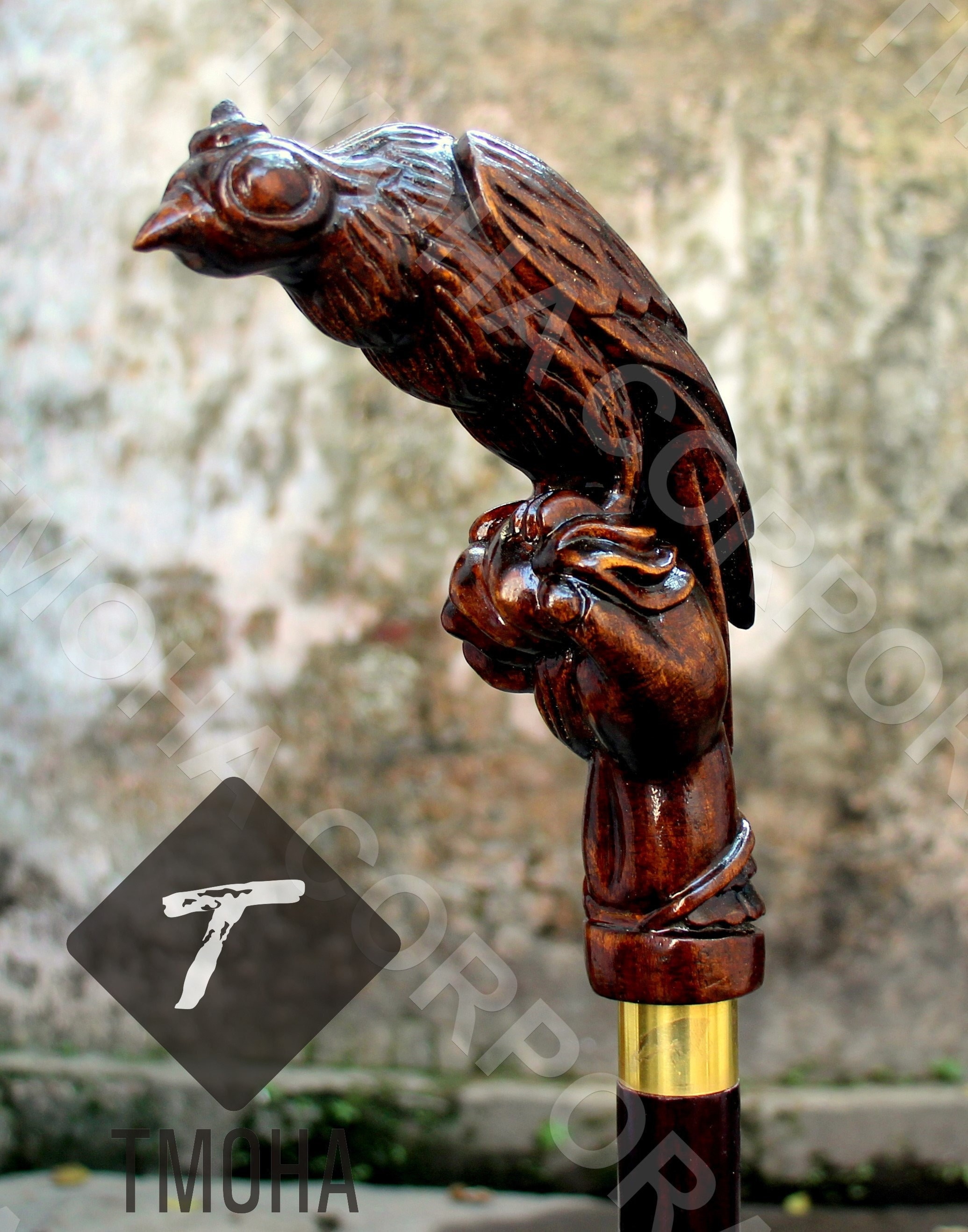 Rare Antique Cane Falconry Walking Cane Fancy Hand Carved Cane ...