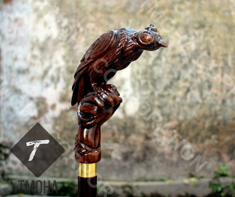 Rare Antique Cane Falconry Walking Cane Fancy Hand Carved Cane ...