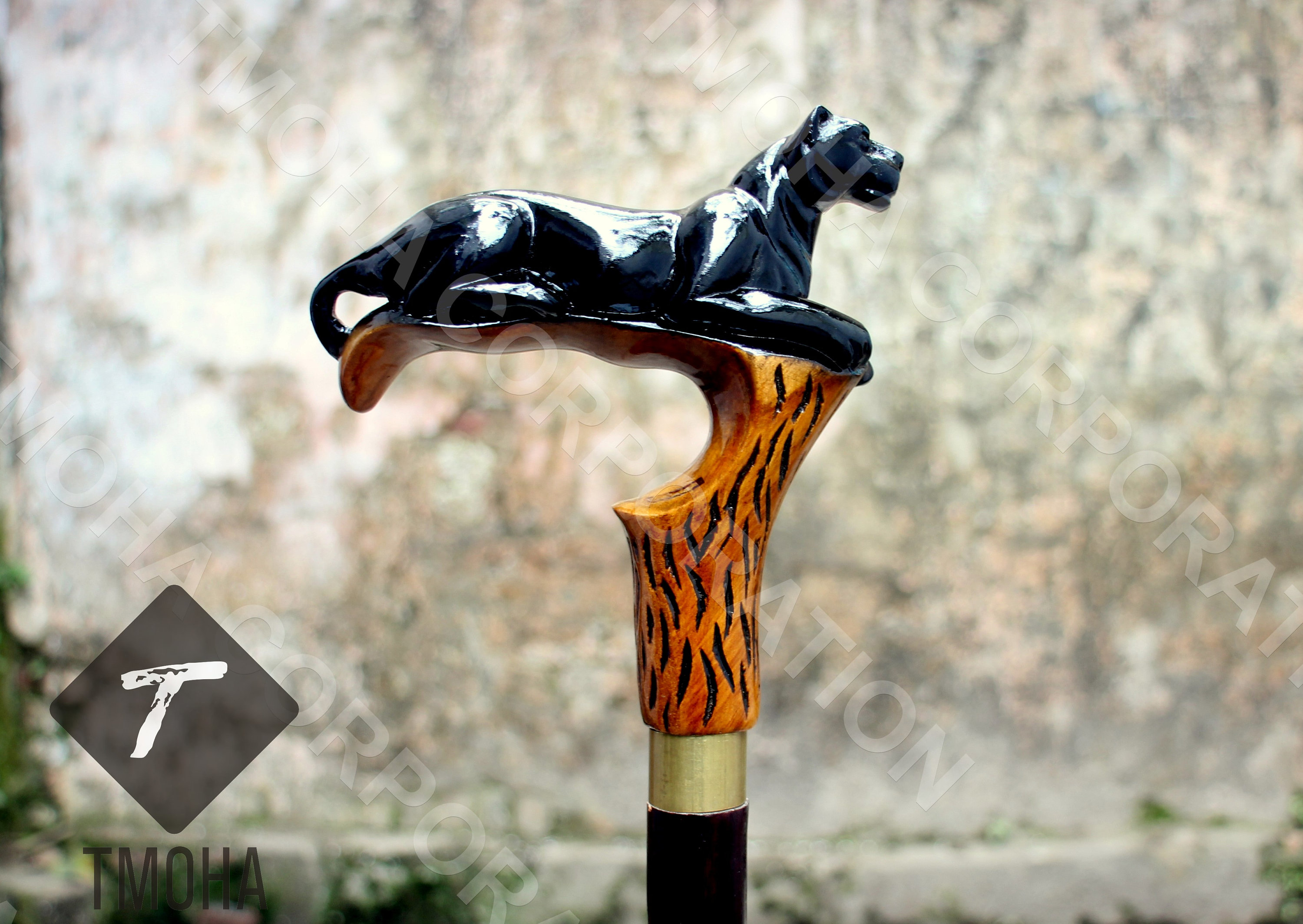 Rare Antique Cane Walking Stick Beautifull Leopard Designer Walking ...