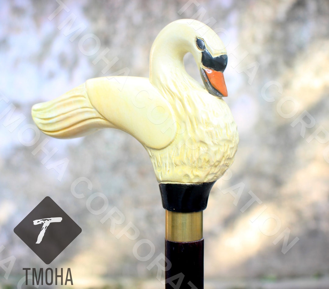 Rare Antique Cane Walking Stick Duck Head Designer Walking Cane, Carved ...