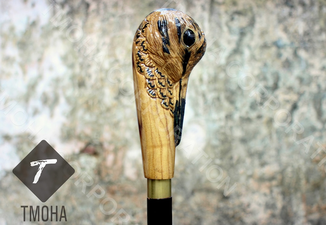 Rare Antique Cane Walking Stick Wood Swan Head Designer Walking Cane ...