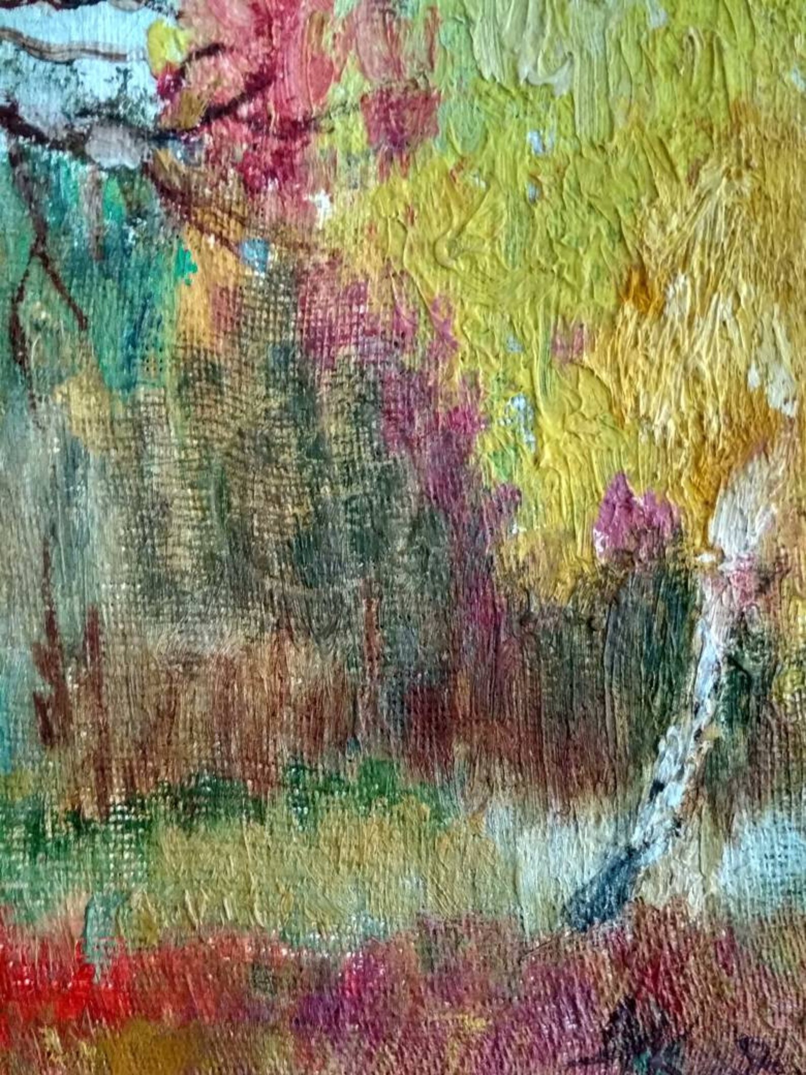 Autumn Landscape Original Painting Tree Painting Textured Oil - Etsy