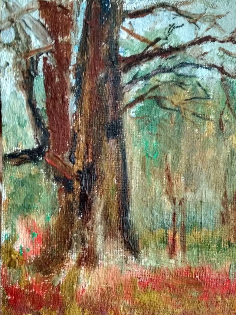 Autumn Landscape Original Painting Tree Painting Textured Oil - Etsy