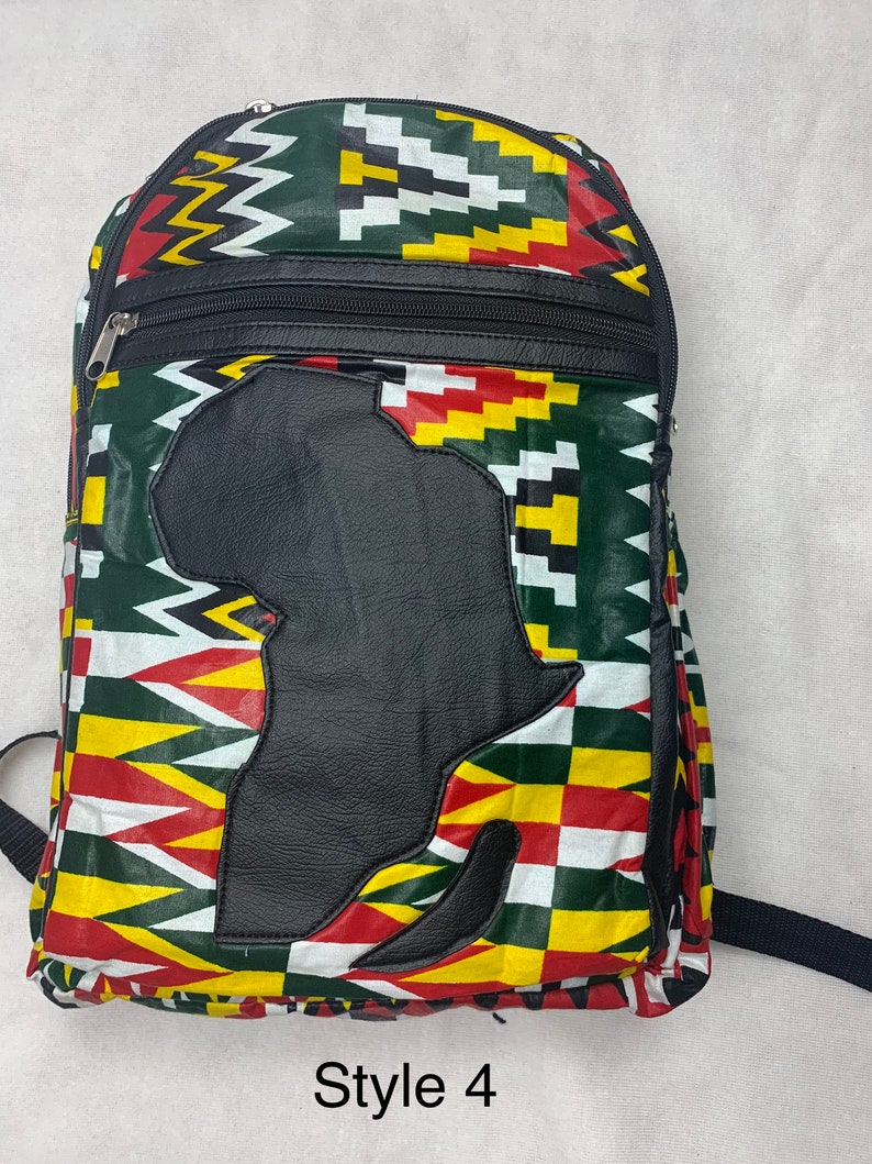 African Print Leather Back Packs - Etsy