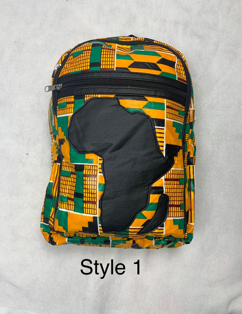 African Print Leather Back Packs - Etsy