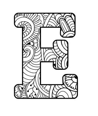 Alphabet Coloring Pages | Adult | Relax | Digital Download | Alphabet ...