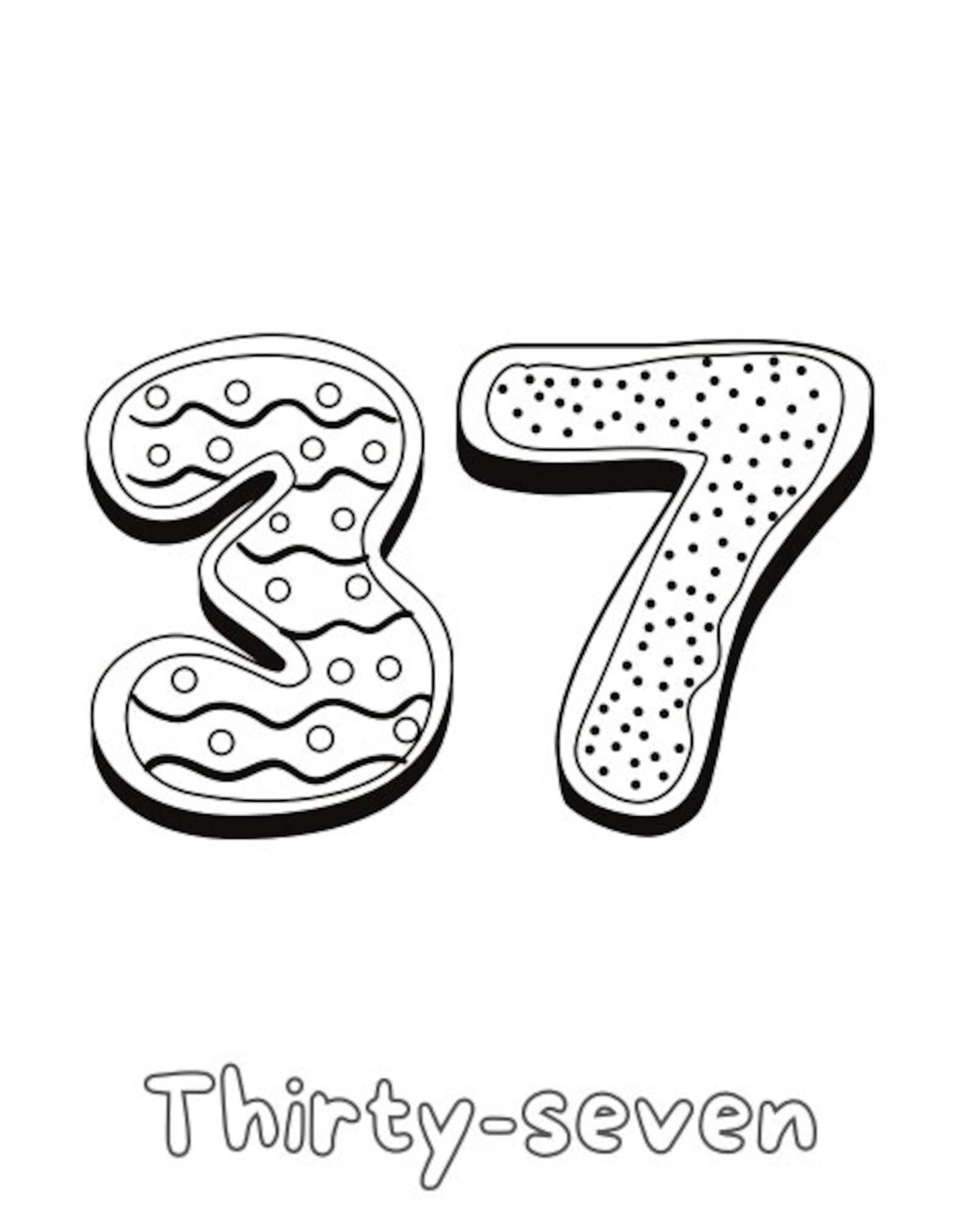 Number Coloring Pages | Kids | Relax | Digital Download | Numbers 1-50 ...