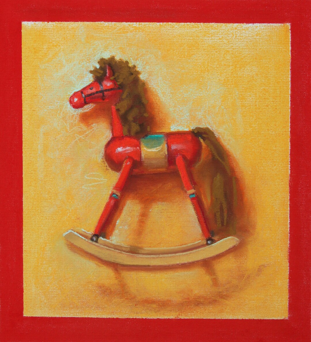 Rocking horse painting, antique toy rocking horse, rocking Horse art ...