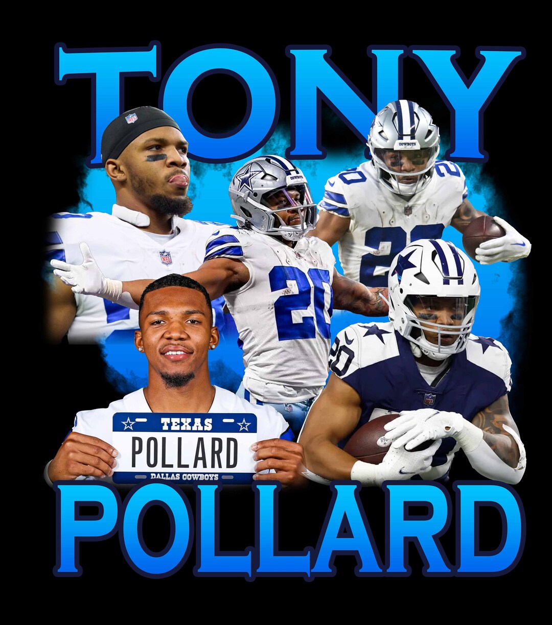 Tony Pollard Png Fútbol Png Bootleg Png Camisa Bootleg Png - Etsy México